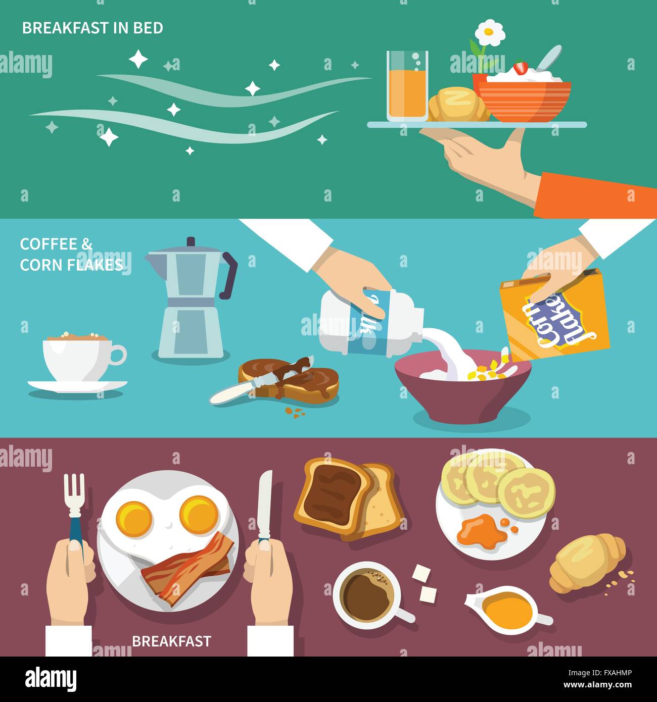 Breakfast banner set Stock Vector Image & Art - Alamy