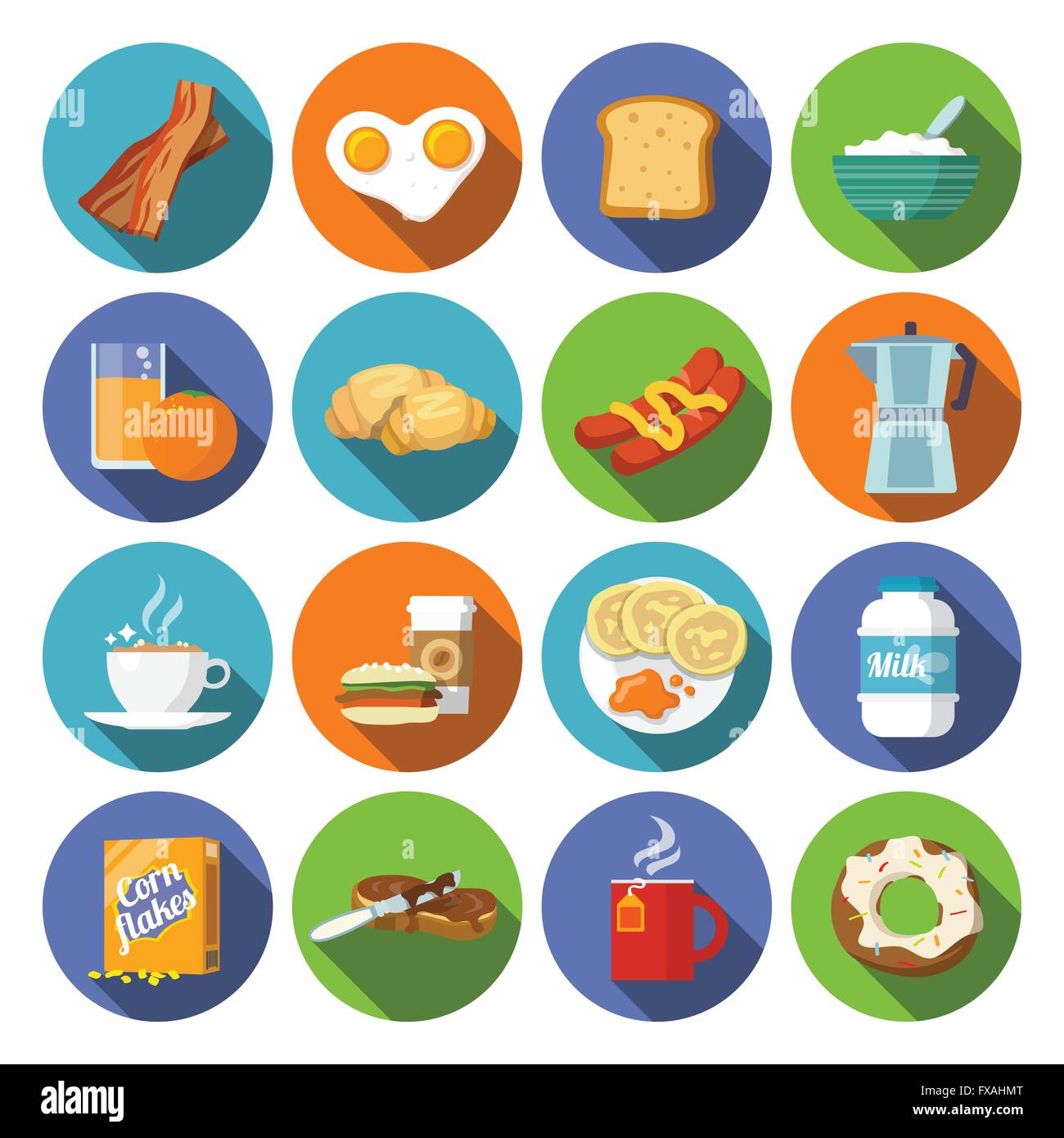 Breakfast icon flat Stock Vector Image & Art - Alamy