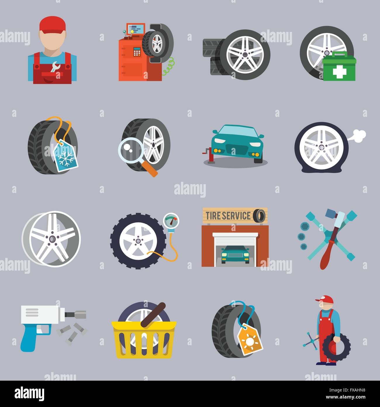 Tire icon collection Stock Vector Images - Alamy