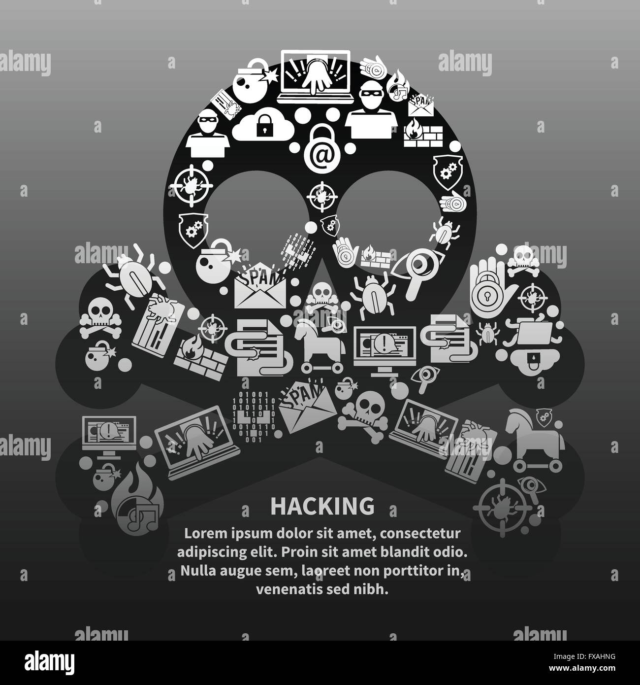 Hacker skull poster Stock Vector Image & Art - Alamy