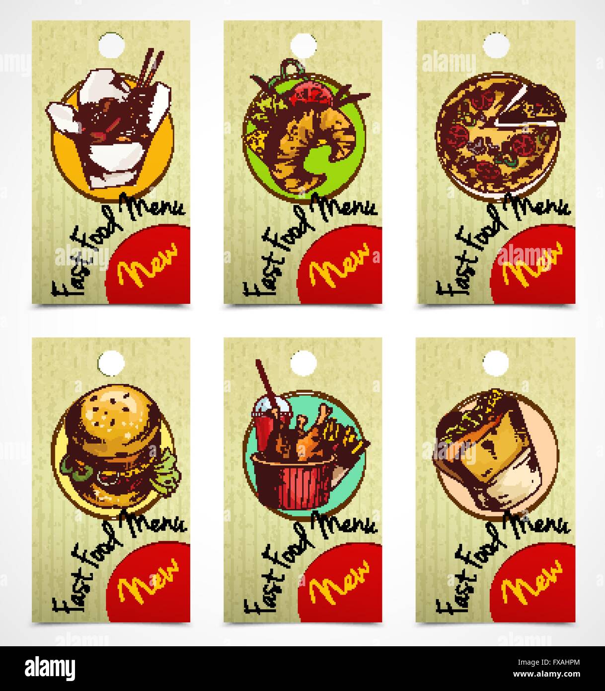 Fast food tags Stock Vector Image & Art - Alamy