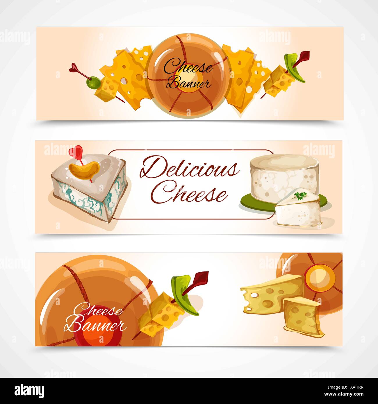 Cheese banners horizontal Stock Vector Image & Art - Alamy
