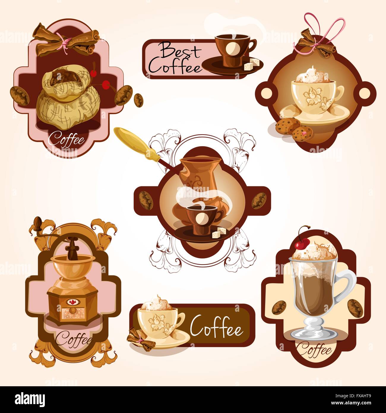 Coffee labels set Stock Vector Image & Art - Alamy