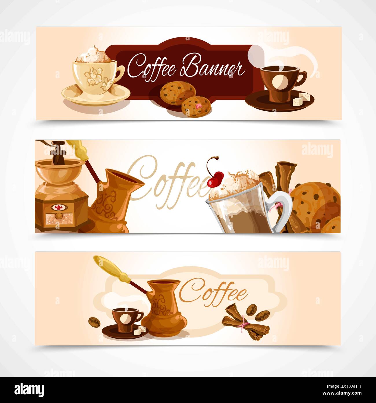 Coffee banners horizontal Stock Vector Image & Art - Alamy