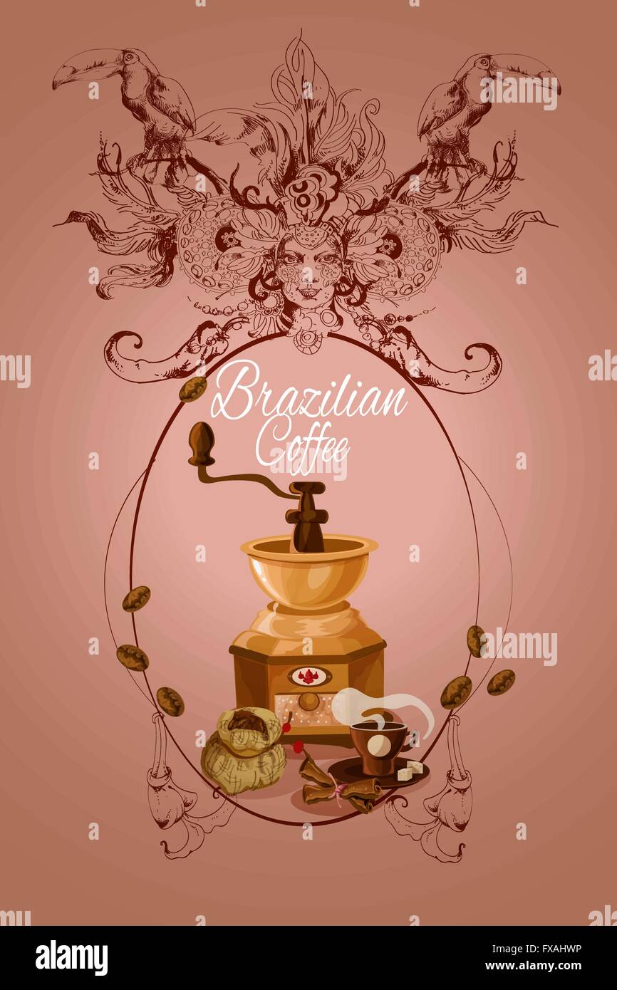 Brazilian coffee poster Stock Vector Image & Art - Alamy