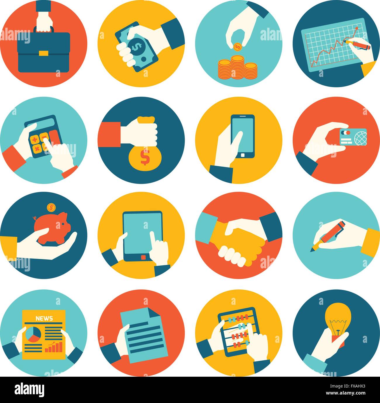 Hands holding mobile financial Stock Vector Images - Alamy