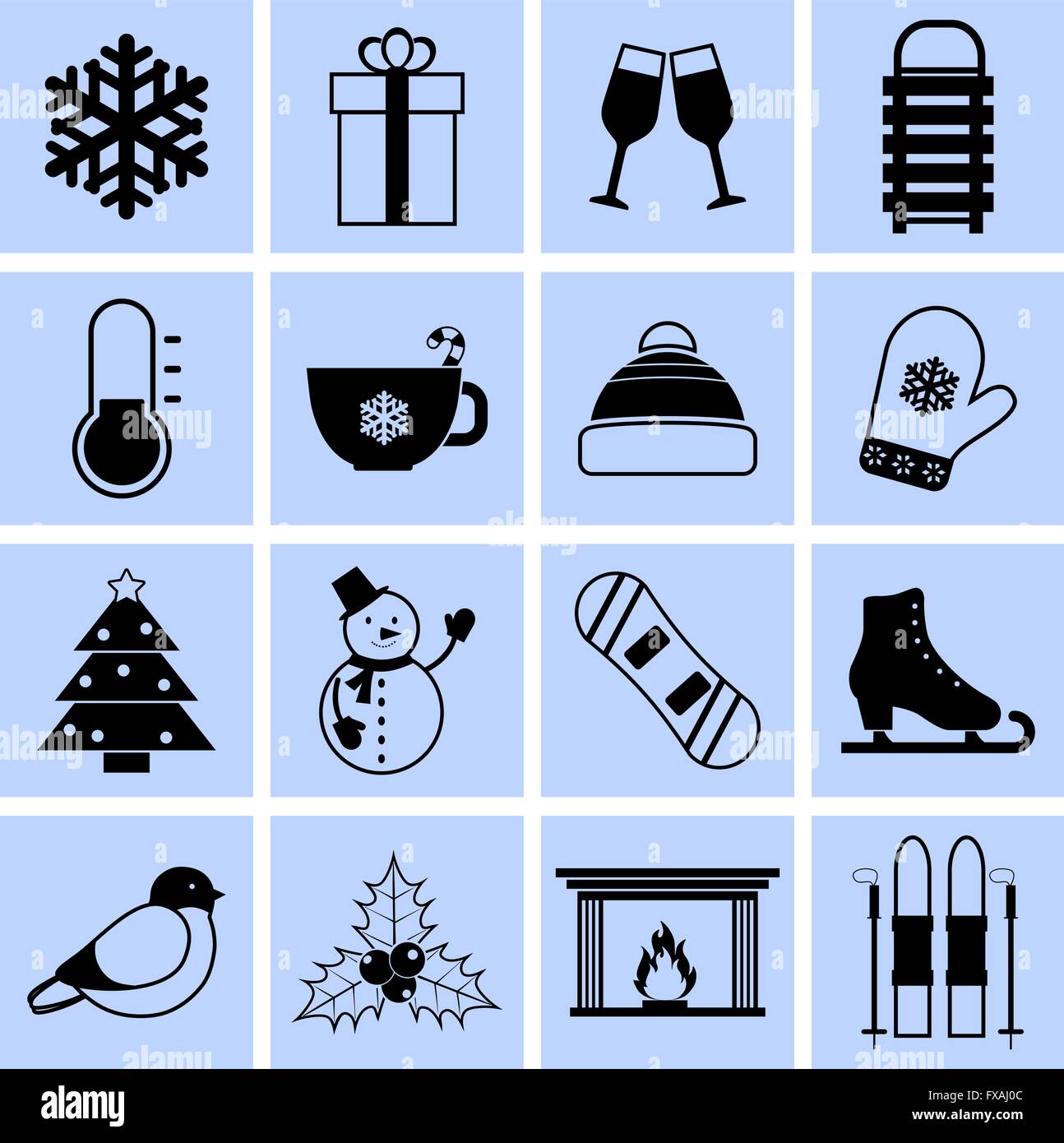 Winter icons set black and white Stock Vector Image & Art - Alamy
