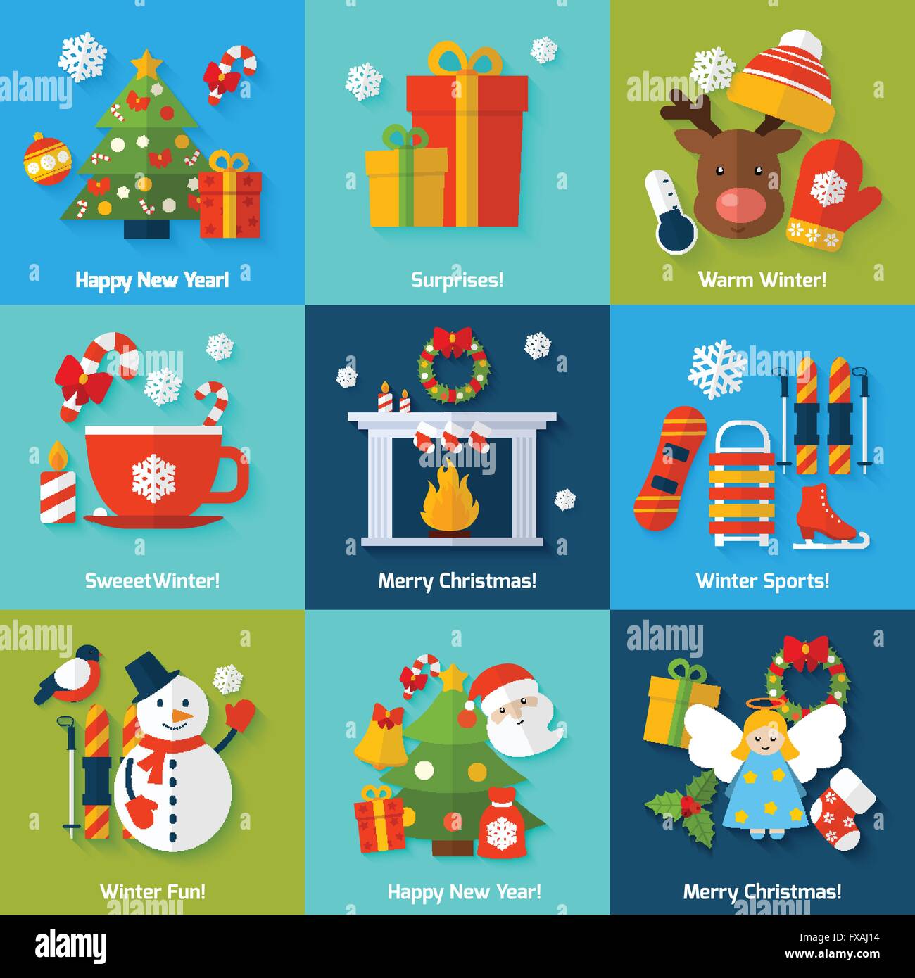 Winter concept set Stock Vector Image & Art - Alamy