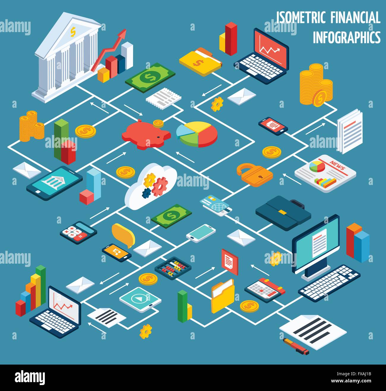Isometric financial flowchart Stock Vector Image & Art - Alamy
