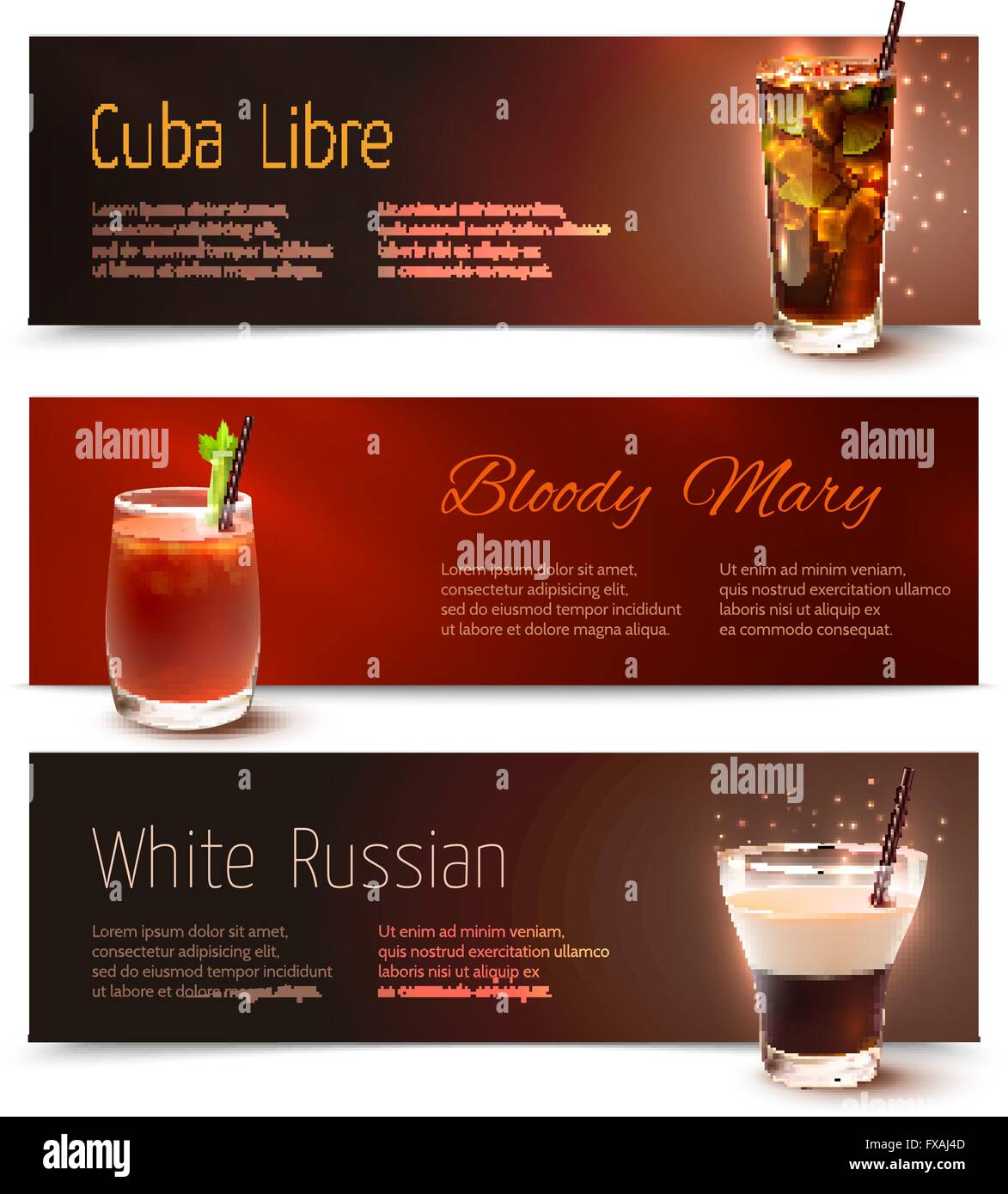 Cocktails banner set Stock Vector Image & Art - Alamy