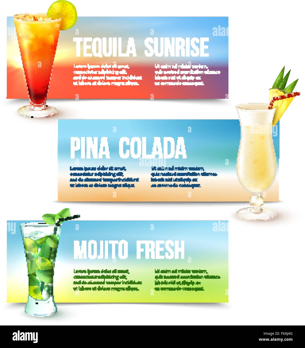 Cocktails banner set Stock Vector Image & Art - Alamy