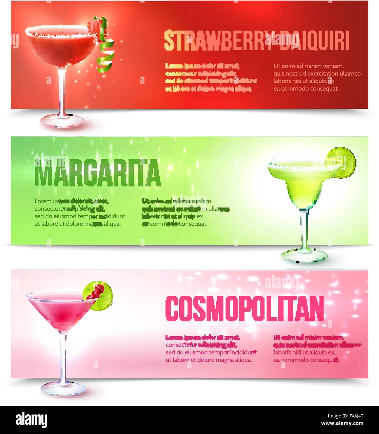 Cocktails banner set Stock Vector Image & Art - Alamy