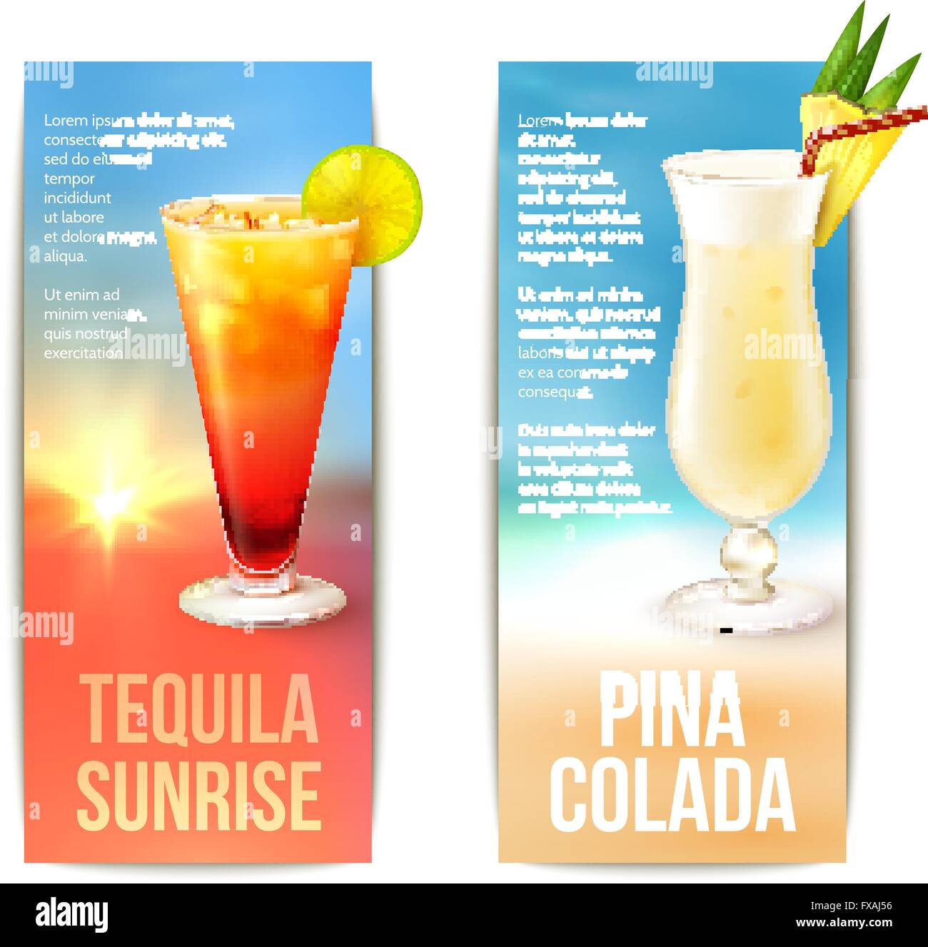 Cocktails banner set Stock Vector Image & Art - Alamy