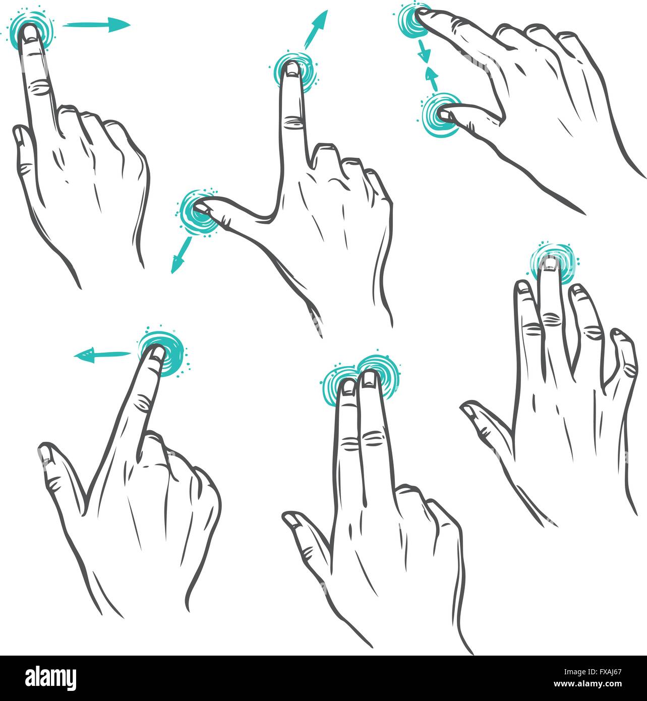 Hand gestures swipe left Stock Vector Images - Alamy