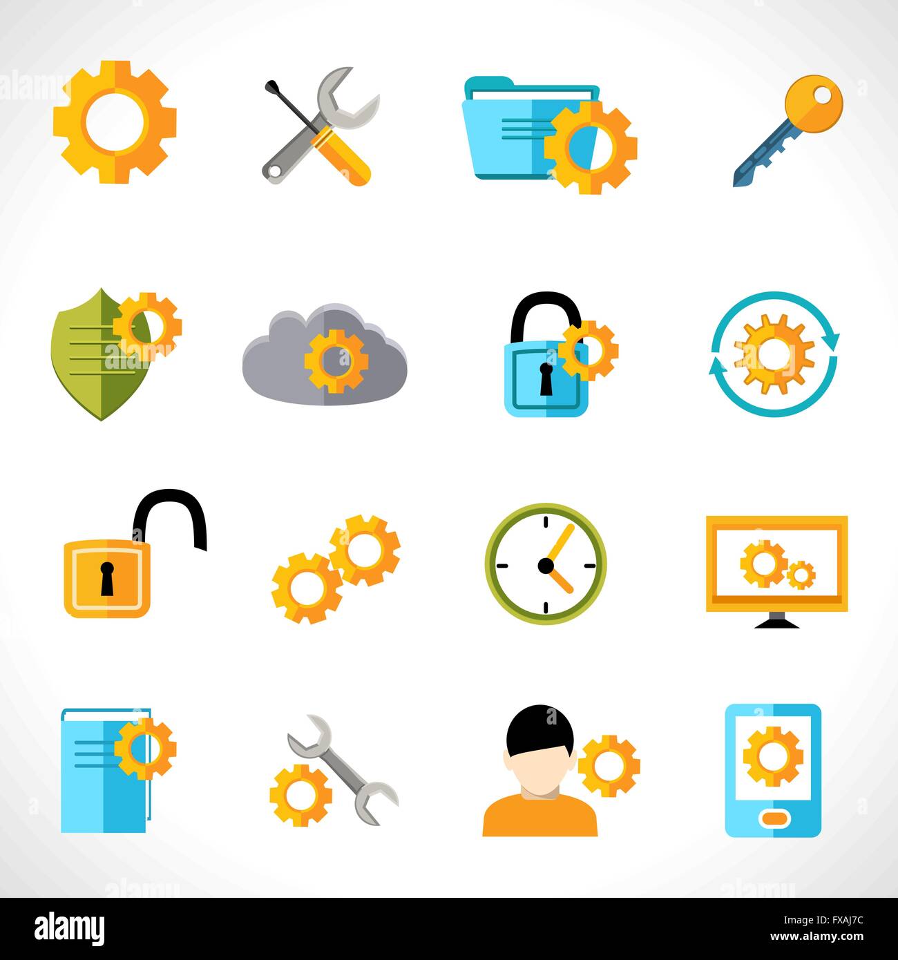 Settings icons flat Stock Vector Image & Art - Alamy