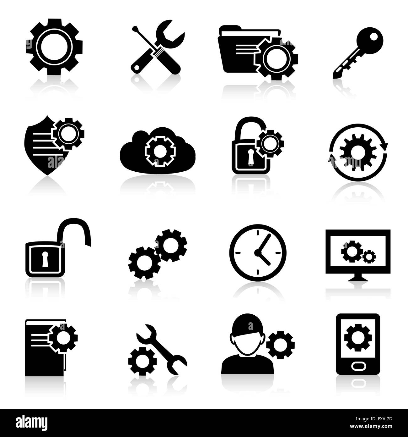 Settings icons black Stock Vector Image & Art - Alamy