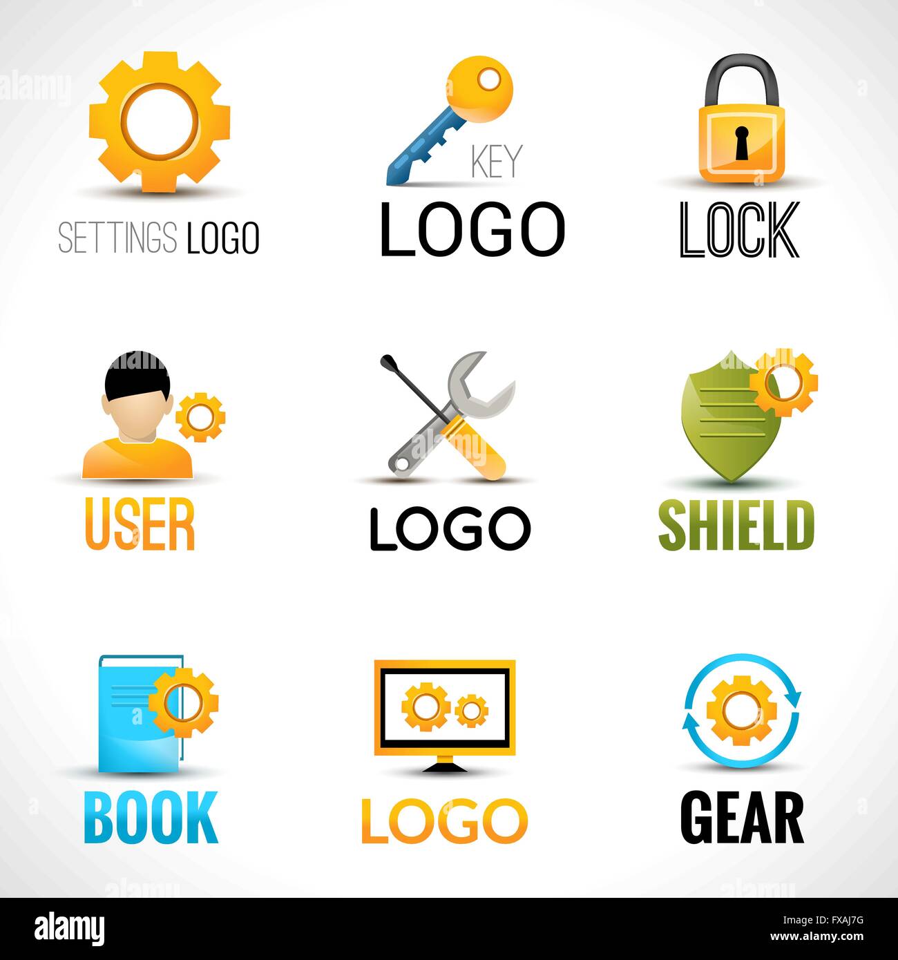 Settings logo set Stock Vector Image & Art - Alamy