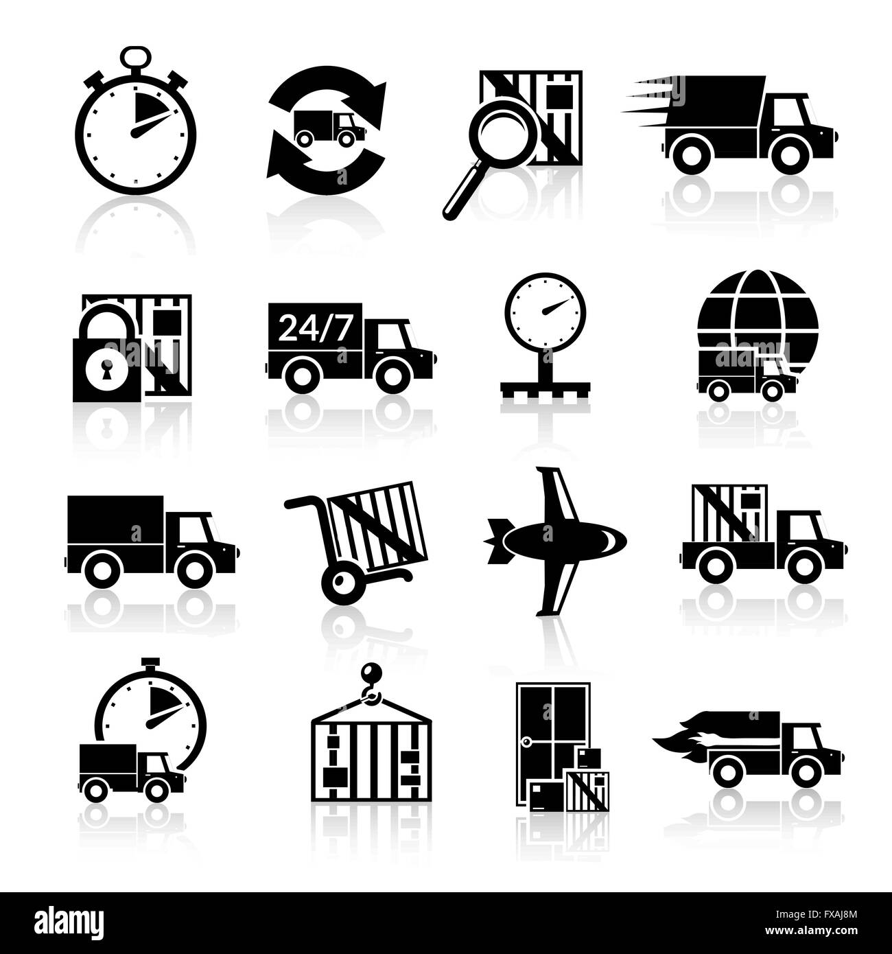 Global supply chain icons Black and White Stock Photos & Images - Alamy