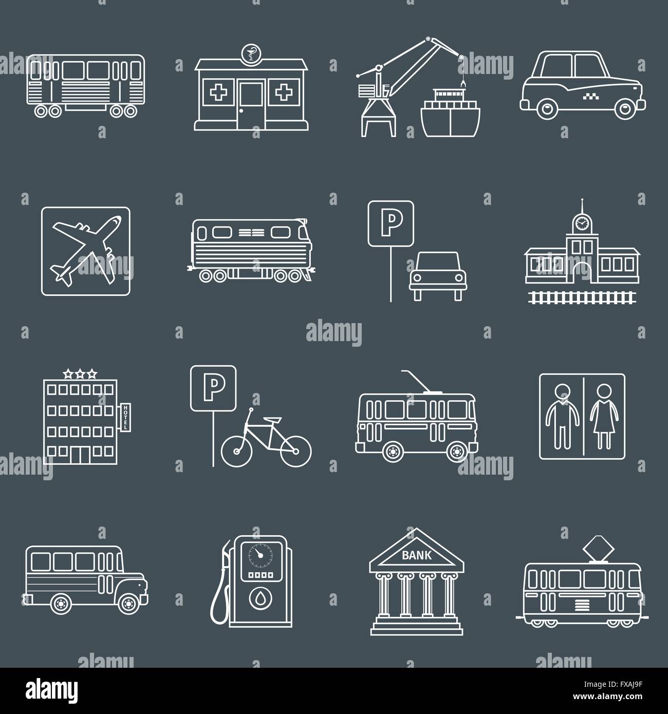 City infrastructure icons outline Stock Vector Image & Art - Alamy