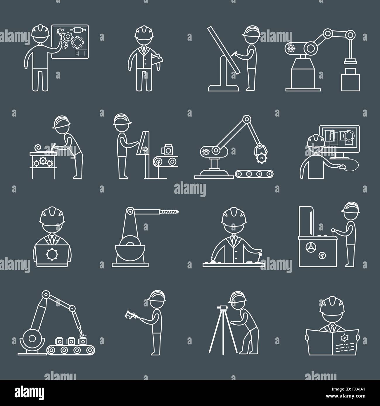 Engineering icons outline Stock Vector Image & Art - Alamy