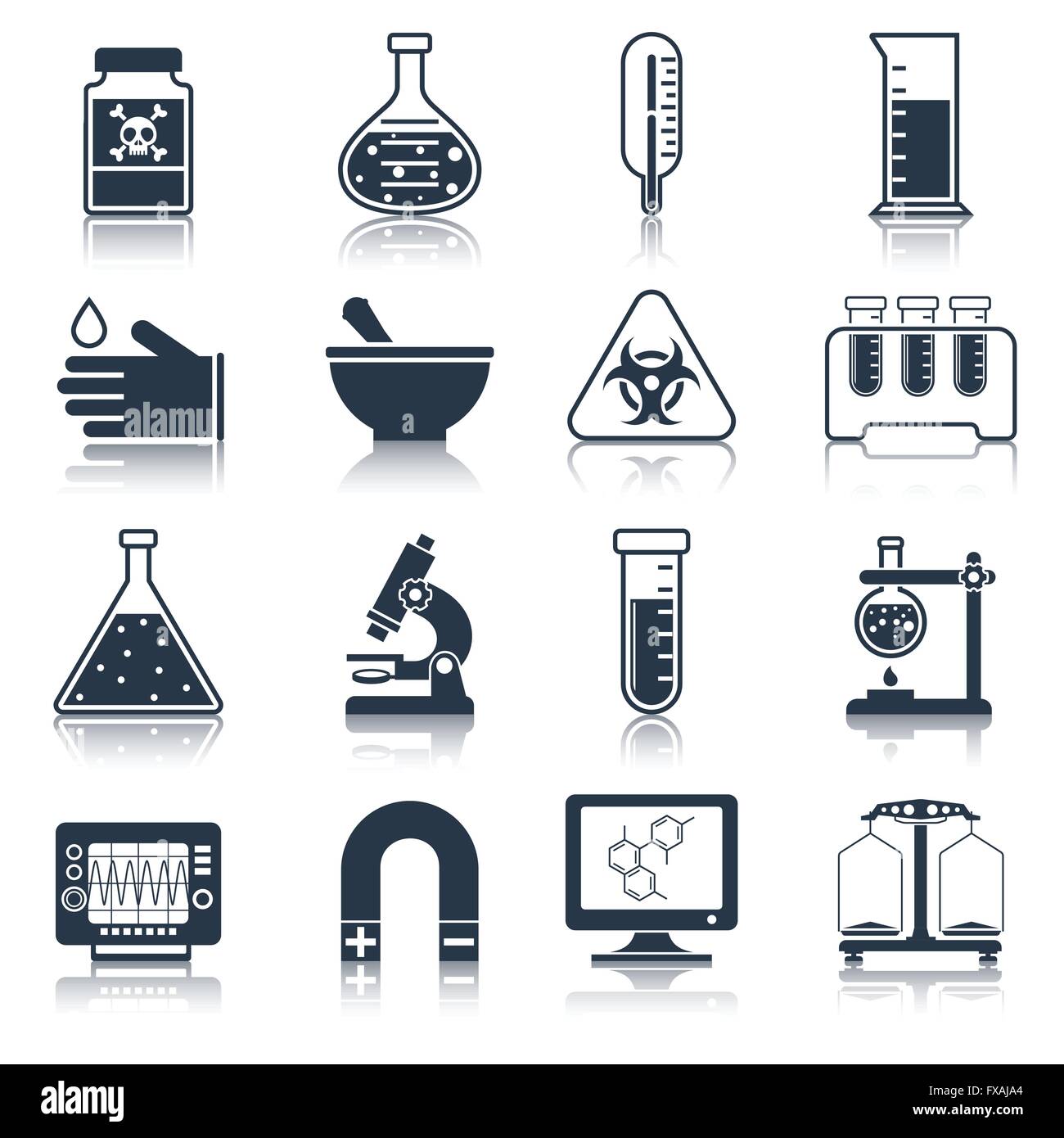 Laboratory equipment icons black Stock Vector Image & Art - Alamy