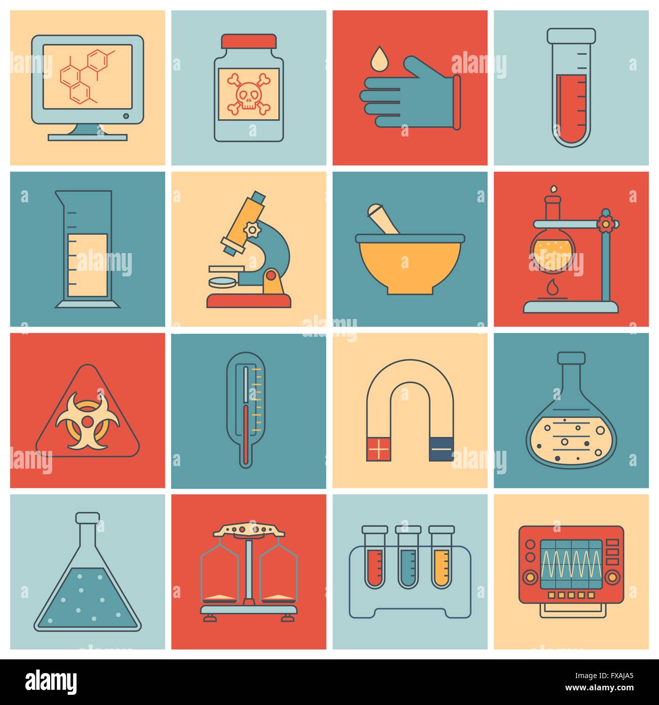Laboratory equipment icons flat line Stock Vector Image & Art - Alamy