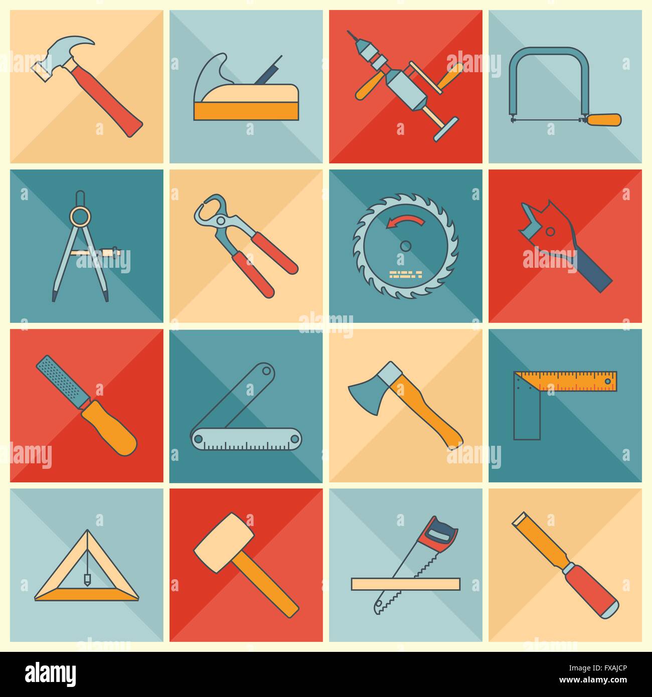 Carpentry tools flat line icons Stock Vector Image & Art - Alamy