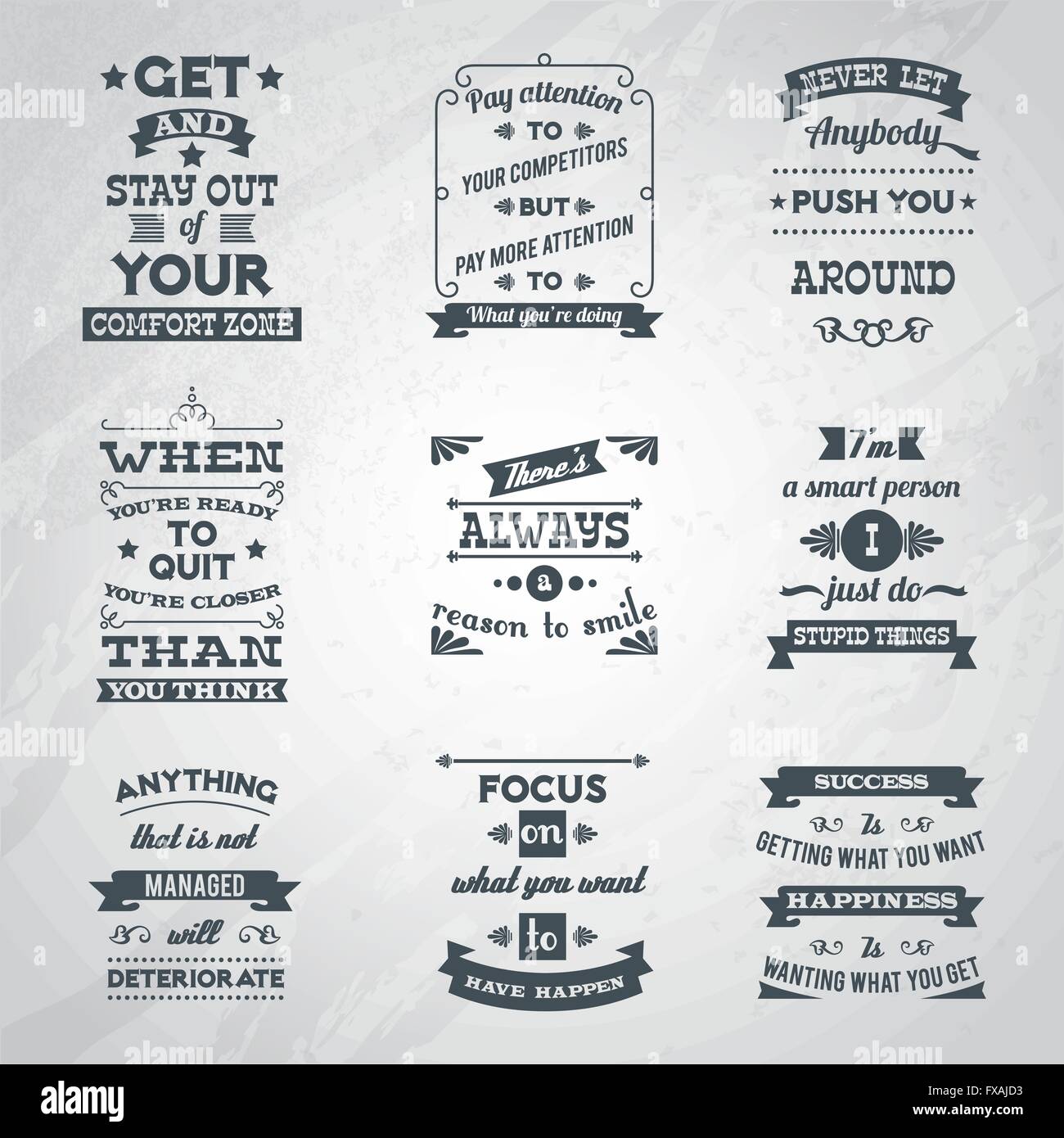 Success motivational inspirational quotes set Stock Vector Images - Alamy