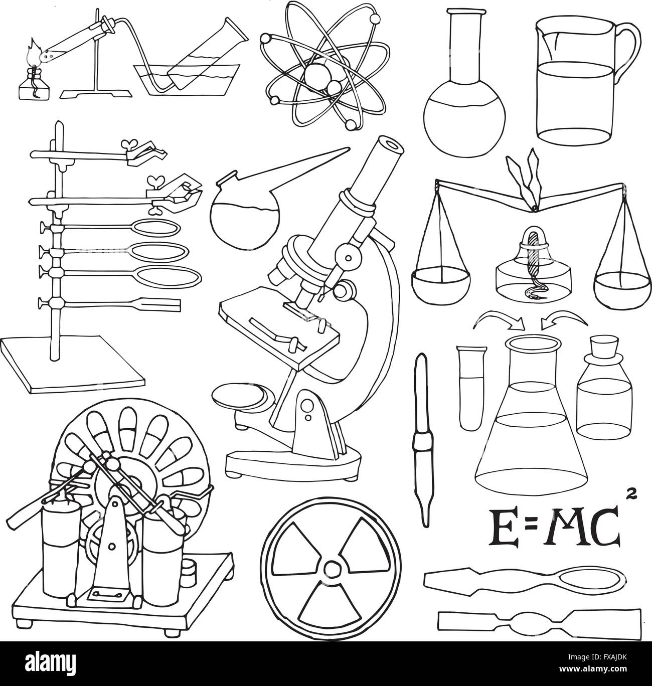 Science sketch icons Stock Vector Image & Art - Alamy