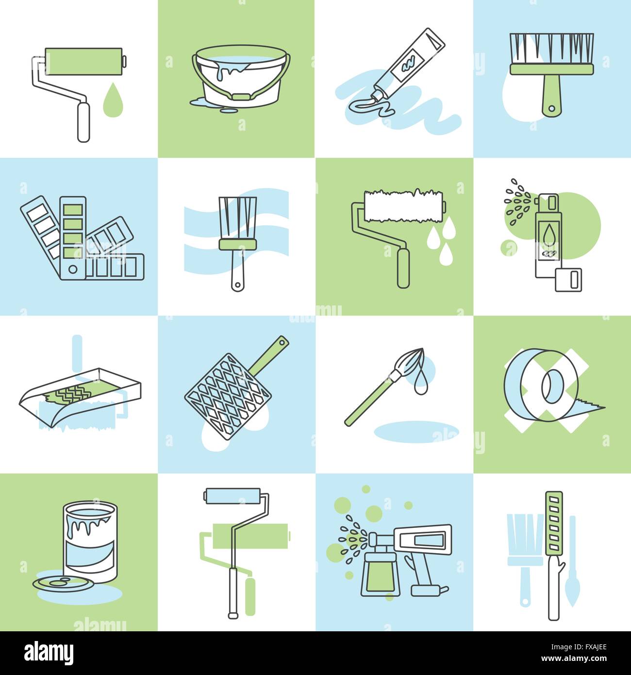 Painting icons flat line Stock Vector Image & Art - Alamy