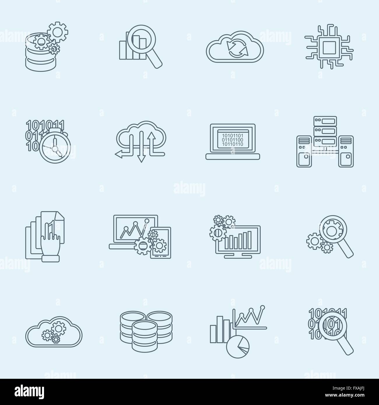 Database analytics icons outline Stock Vector Image & Art - Alamy