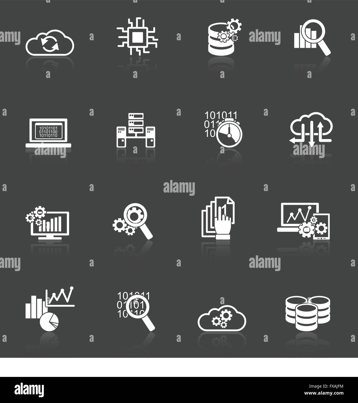 Database analytics icons black and white Stock Vector Image & Art - Alamy