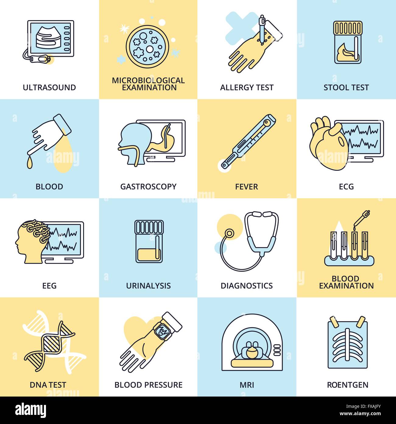 Medical tests icons flat line Stock Vector Image & Art - Alamy