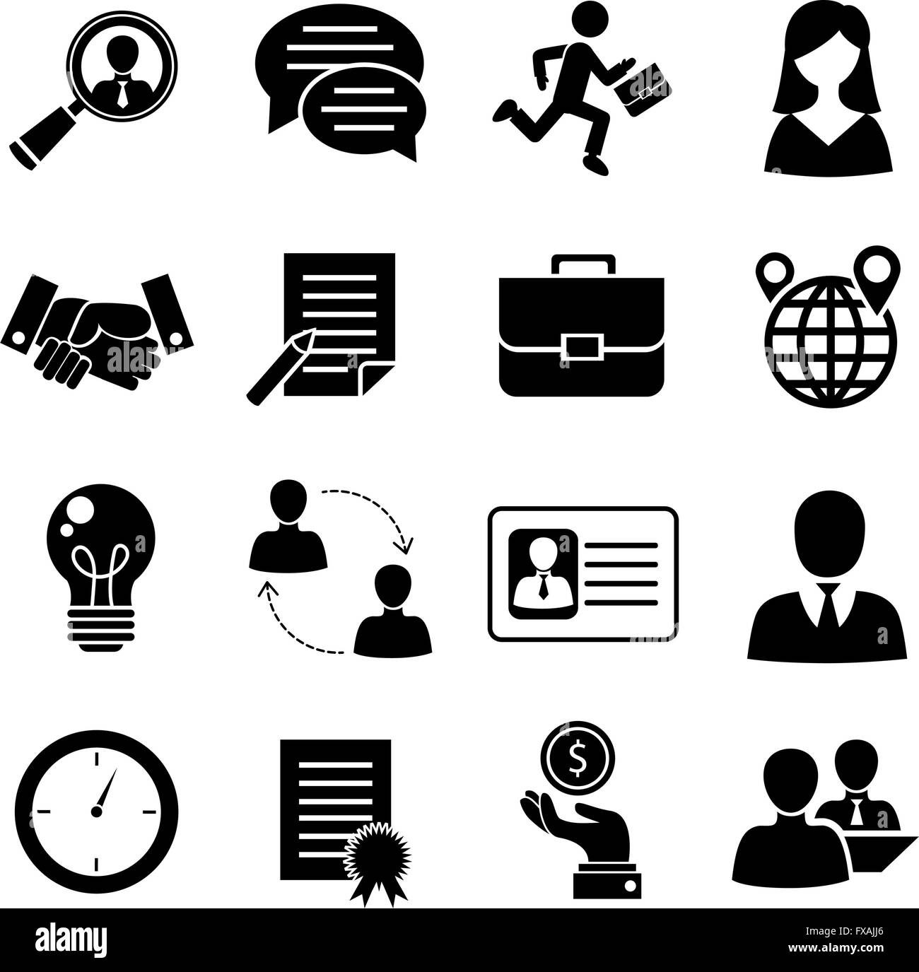 Job interview icons Black and White Stock Photos & Images - Alamy