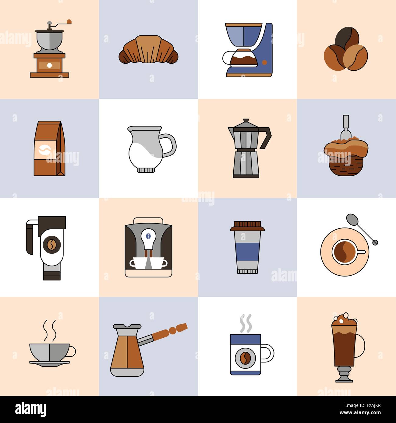 Coffee icons flat line set Stock Vector Image & Art - Alamy