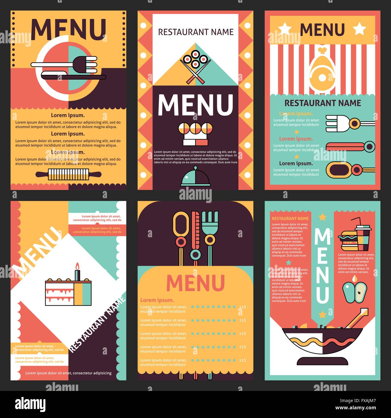 Restaurant menu designs Stock Vector Image & Art - Alamy