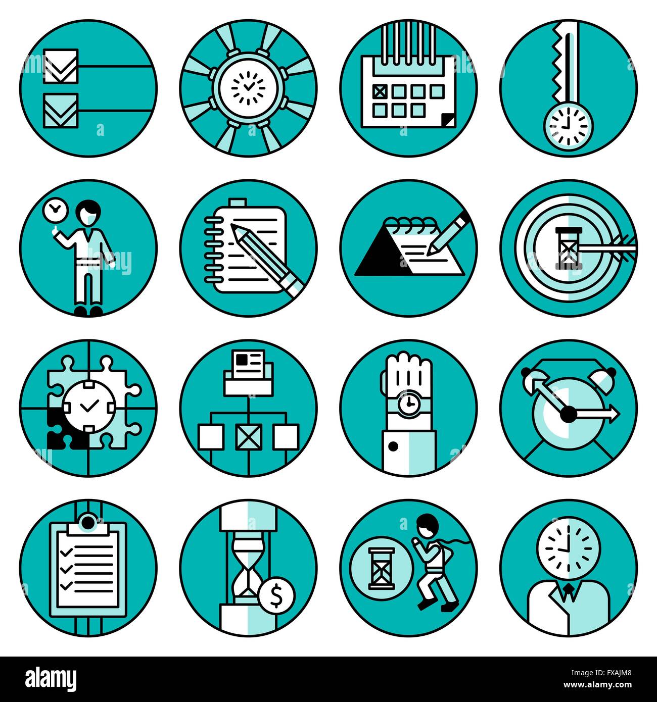 Time Management Icons Stock Vector Image & Art - Alamy