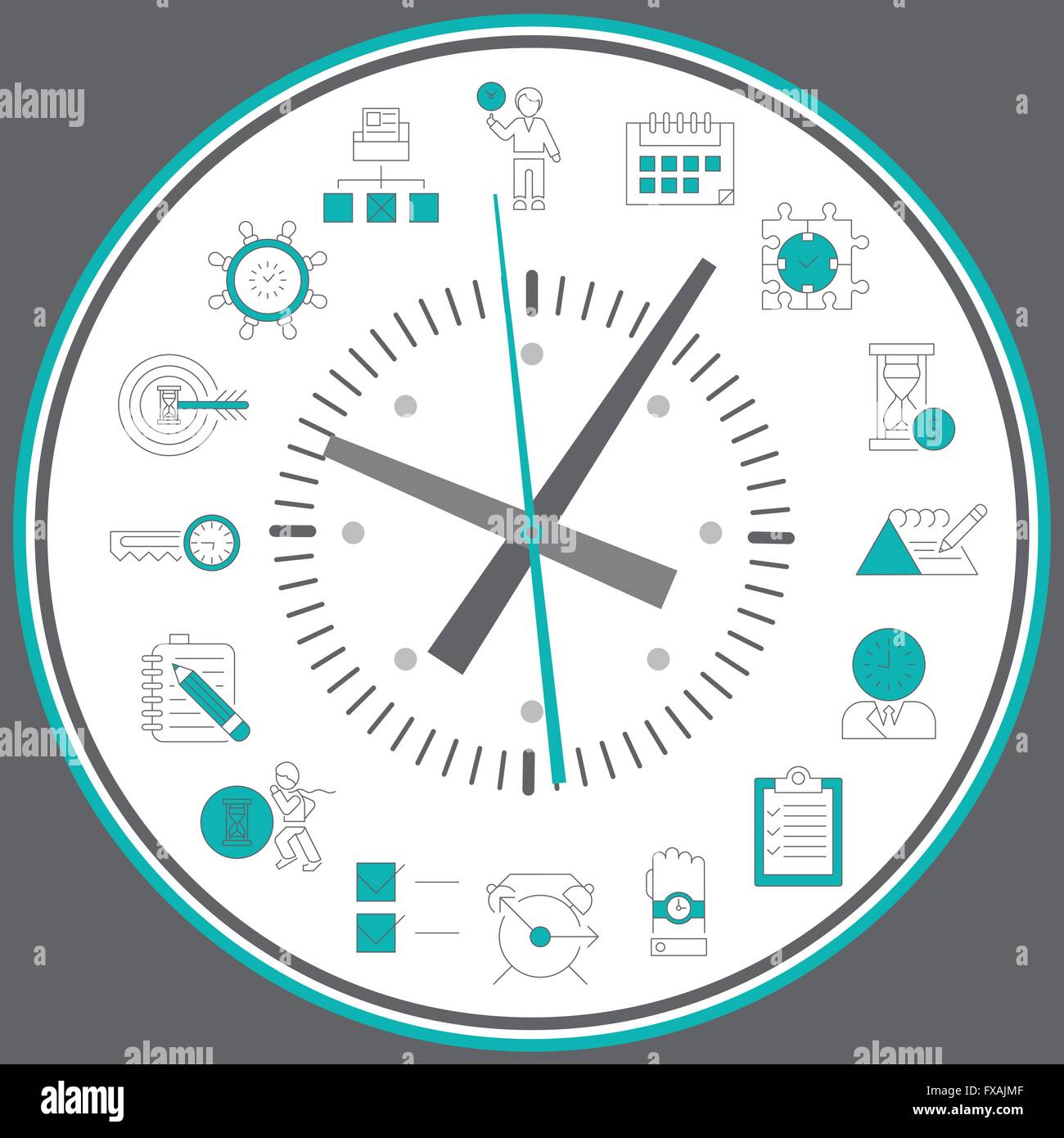 Time management icons clock hi-res stock photography and images - Alamy
