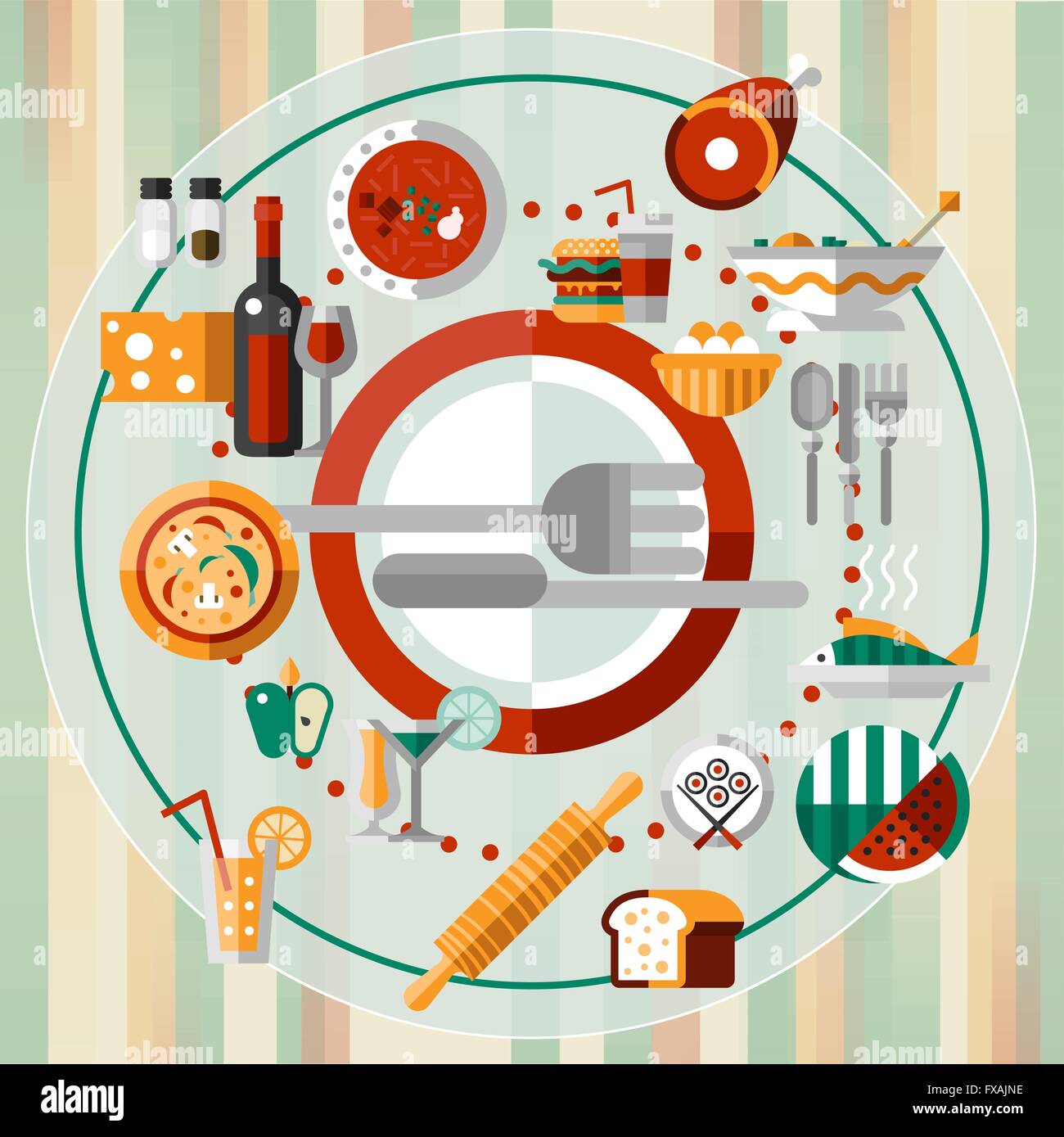Food icons plate Stock Vector Image & Art - Alamy