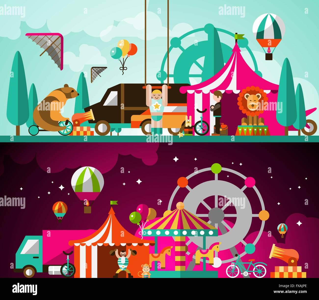 Circus tent background night Stock Vector Images - Alamy