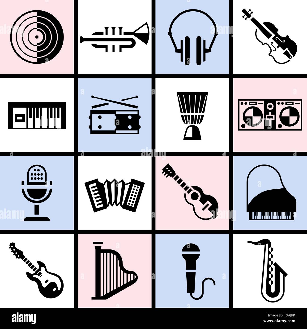 Musical instruments black set Stock Vector Image & Art - Alamy
