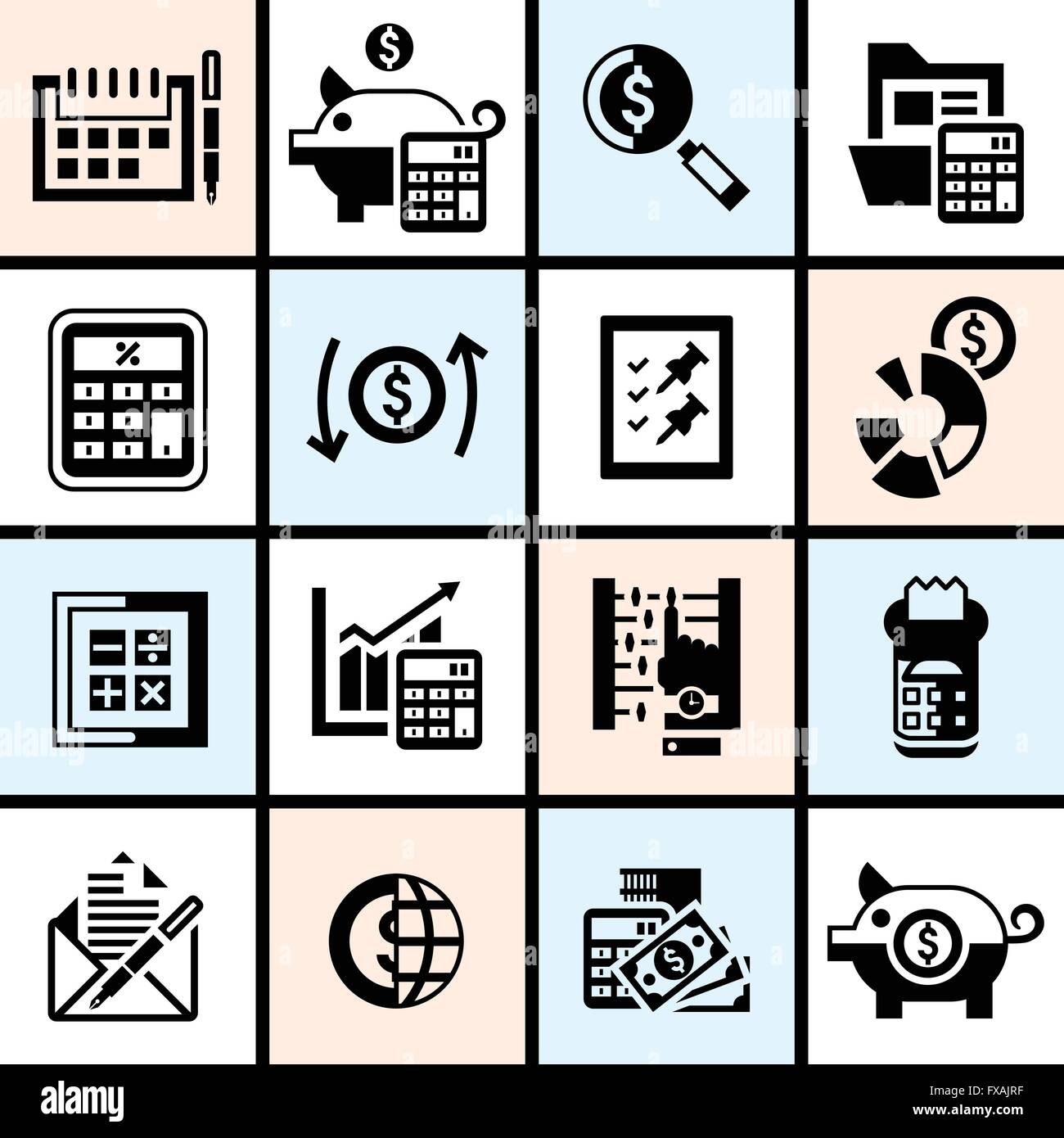 Accounting icons set black Stock Vector Image & Art - Alamy