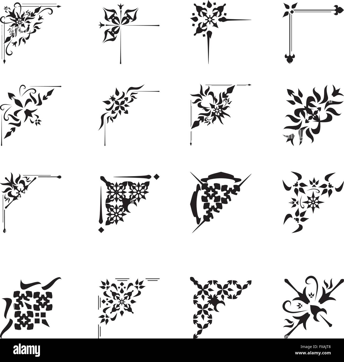 Ornamental design corners set Stock Vector Image & Art - Alamy