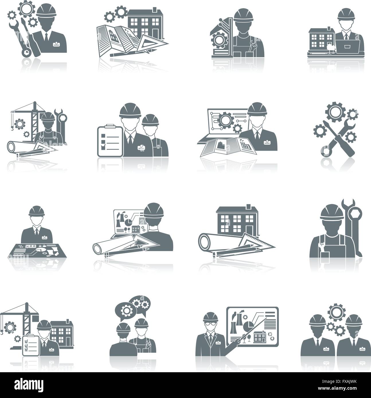 Engineer icon black Stock Vector Image & Art - Alamy