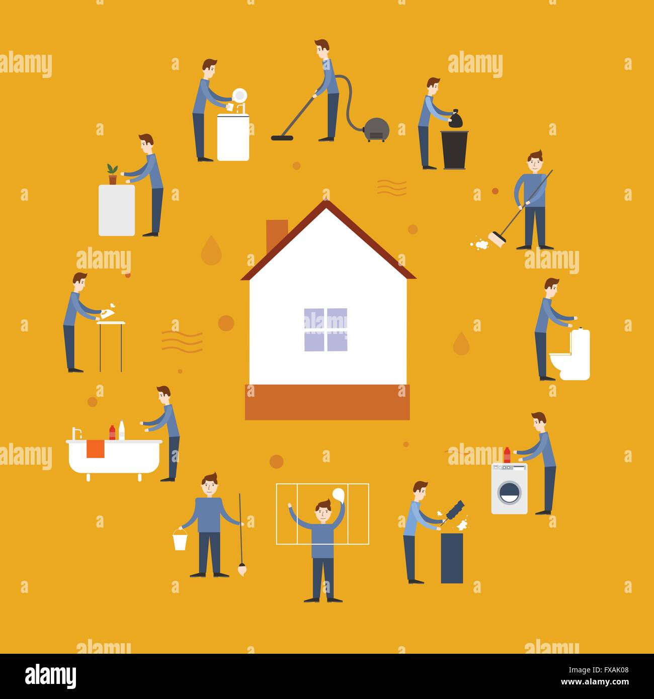 Cleaning people flat Stock Vector Image & Art - Alamy