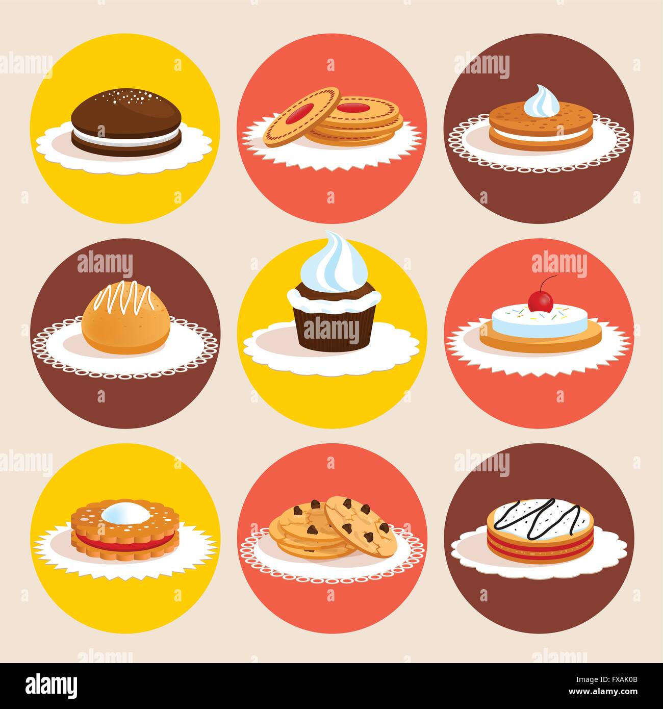 Cream colored cupcake Stock Vector Images - Alamy