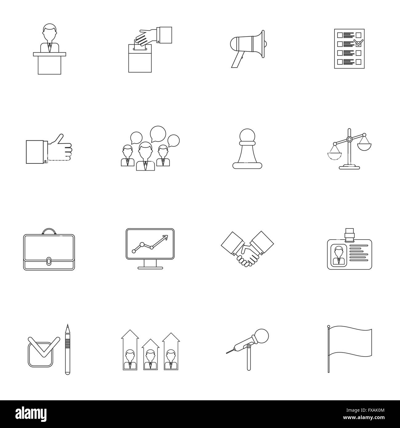 Elections icons set outline Stock Vector Image & Art - Alamy