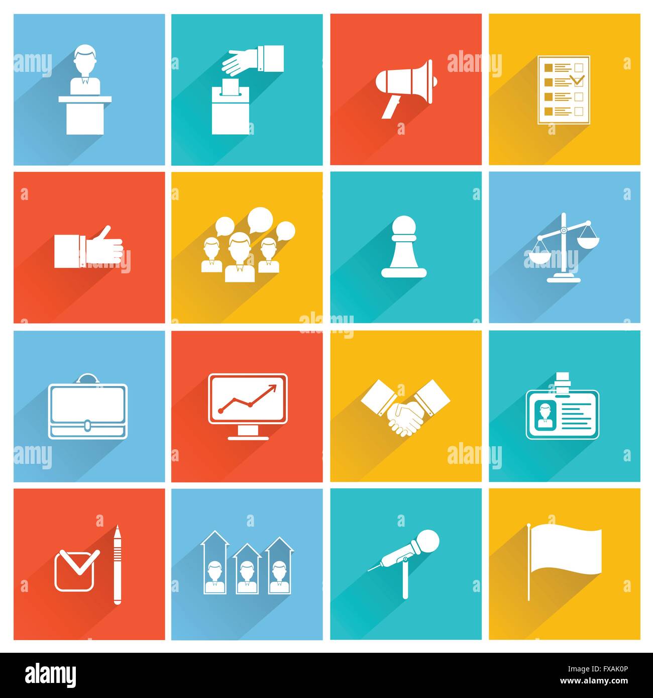 Elections icons white set Stock Vector Image & Art - Alamy