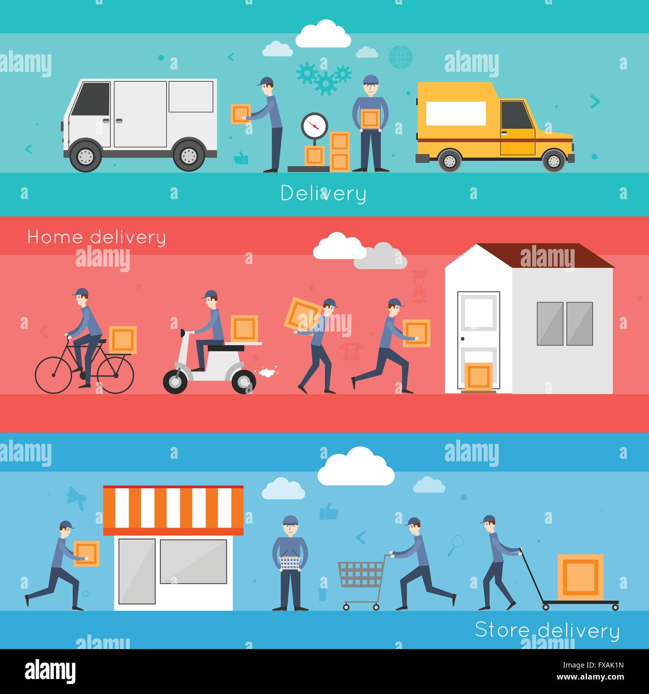 Delivery door courier bike Stock Vector Images - Alamy