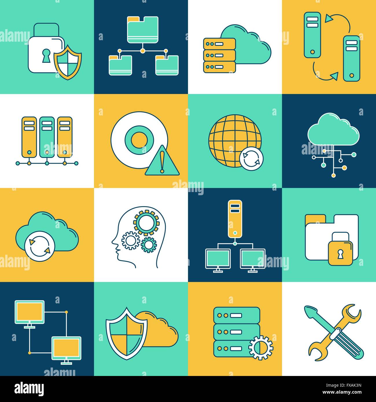 Collection server database icons Stock Vector Images - Alamy